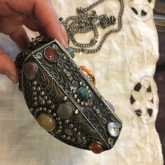 Sajai | Bags | Vintage Sajai Metal Purse With Natural Stones | Poshmark